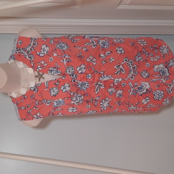 Joules | Tops | Joules Pink Printed Button Tank Blouse Sz 2 | Poshmark